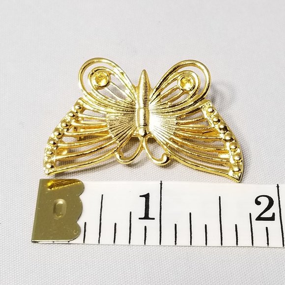 Fashion Jewelry | Jewelry | Vintage Gold Tone Butterfly Brooch Pin ...